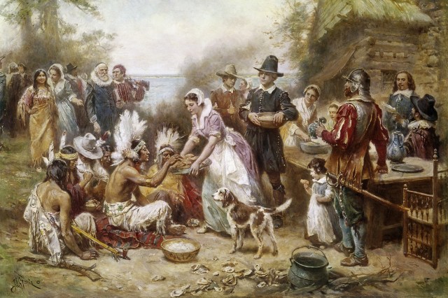 Thanksgiving Pilgrims Native Americans